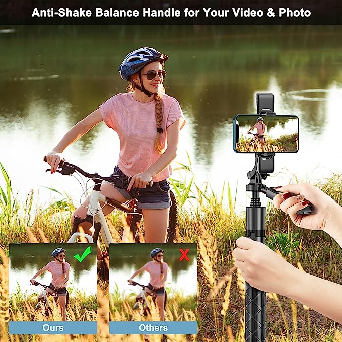 Mobilife Extra Long Selfie Stick Tripod With Anti Shake Balance Handle