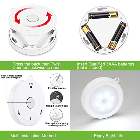 Hoteon Motion Sensor Light, Battery Powered LED Sensor Light with On/A ...